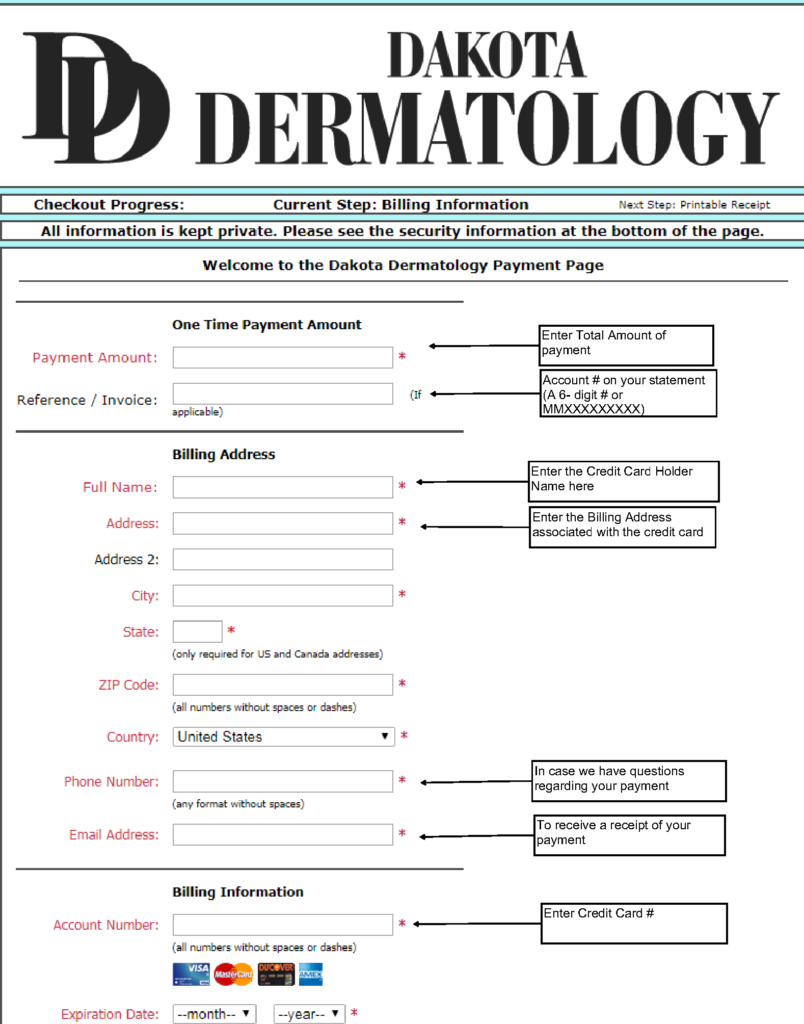Patient Online Payment Instructions - Dakota Dermatology